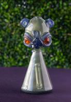 China 8 Inch Blue Borosilicate Glass Bong Hookah Water Pipe Bubbler 14mm Male Bowl for sale