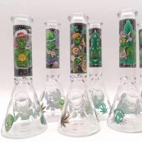 China 10 Inch Borosilicate Glass Hookah Water Pipe 4mm Thick Beaker Bong with Ice Catcher for sale
