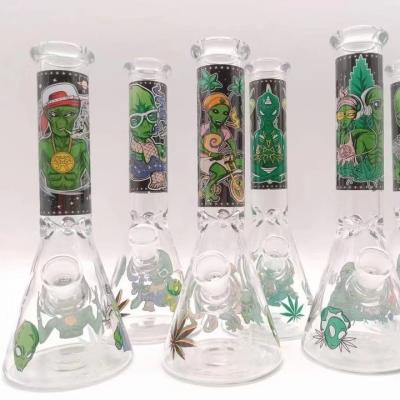 China 10 Inch Borosilicate Glass Hookah Water Pipe 4mm Thick Beaker Bong with Ice Catcher for sale