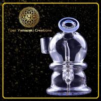 China 4 Inch Borosilicate Glass Hookah Water Pipe Bong with 21mm Joint and 7mm Thickness Blue for sale