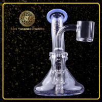China 10 Inch Borosilicate Glass Water Pipe Hookah Bong Flat Base 7mm Thick Tobacco Mushroom for sale