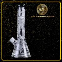 China 10 Inch Triangle Glass Water Pipe Bong 14mm Borosilicate Glass Hookah for sale