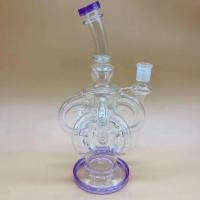 China 14 Inch Borosilicate Glass Water Pipe with Colored Glass Ball DAB Rig 18mm Joint for sale