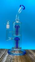 China 16 Inch Borosilicate Glass Bong with Percolator Beaker Ice Catcher 14mm Bowl Glow in Dark for sale