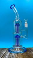 China 16 Inch Borosilicate Glass Bong with Percolator Beaker Ice Catcher 14mm Bowl Glow in Dark for sale