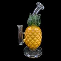 China Creative Handmade Green Yellow Glass Water Bong 6mm Thickness 14mm Joint for sale