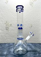 China Custom 16 Inch Borosilicate Glass Percolator Water Bong 8mm Thickness 18mm Joint for sale