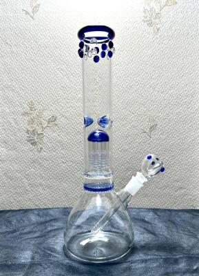 China Custom 16 Inch Borosilicate Glass Percolator Water Bong 8mm Thickness 18mm Joint for sale