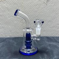 China 10 Inch Borosilicate Glass Water Bong with Percolator and Blue Bowl 360g for sale