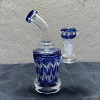 China 10 Inch Borosilicate Glass Water Bong with Percolator and Blue Bowl 360g for sale