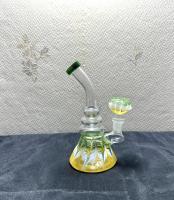 China 8 Inch Multicolored Recycler Glass Water Bong 4mm Thick 14mm Joint for sale