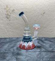 China 8 Inch Multicolored Recycler Glass Water Bong 4mm Thick 14mm Joint for sale