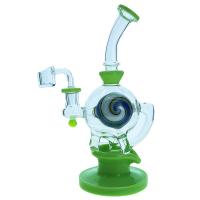 China Mini Thick Glass Smoking Bong 6.5inch Bent Neck Borosilicate Water Pipe 4mm for sale