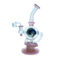 China Mini Thick Glass Smoking Bong 6.5inch Bent Neck Borosilicate Water Pipe 4mm for sale