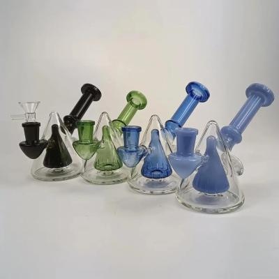 China 8 Inch Borosilicate Glass Water Pipe Recycler Fumed Bubbler Hookah 14mm Joint for sale