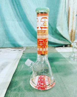 China Borosilicate Glass Hookah Water Pipe 11 Inch Clear with 14mm Bowl for Wholesale for sale