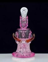 China 9 Inch Recycler Funnel Bubbler Borosilicate Glass Water Pipe 34mm Bowl Custom Logo for sale