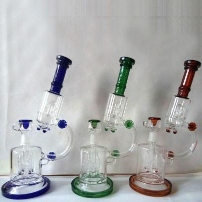 China Handmade Transparent Glass Hookah 13 Inch Custom Pyrex Water Pipe with 4mm Thick Tube for sale