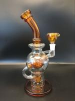 China Wholesale Borosilicate Glass Smoking Water Pipe DAB Rig Recycler 12 Inch Tall for sale
