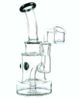 China 14mm Marble Accented Layer Cake Rig Borosilicate Glass 7inch for sale