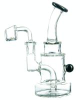 China 14mm Marble Accented Layer Cake Rig Borosilicate Glass 7inch for sale