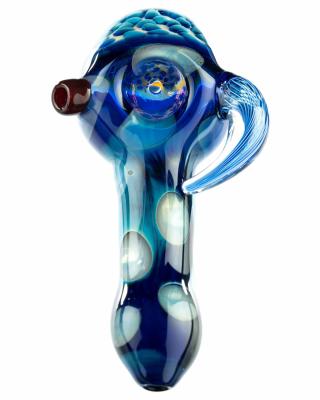 China Borosilicate Glass Spoon Pipe with Colored Bubbled Tubing 4 Inch for sale