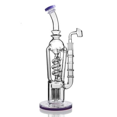 China 12.5 Inch Freezable Glass Water Bong Recycler Dab Rig Thick Glass Water Pipe 14mm for sale
