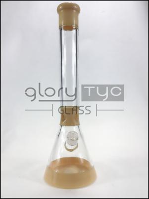 China 18 Inch Borosilicate Glass Water Pipe Recycler with Colorful Downstem and Bowl 4mm Thick for sale