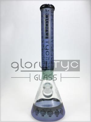 China 8 Inch Pyrex Glass Water Pipe Bong with 14mm Joint Beaker Bong Clear for sale