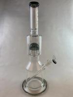 China 14 Inch Borosilicate Glass Water Pipe Straight Hookah Smoking DAB Rig Beaker Bubbler Bong for sale