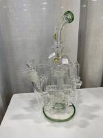 China 14 Inch Borosilicate Glass Water Pipe Straight Hookah Smoking DAB Rig Beaker Bubbler Bong for sale