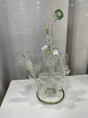 China 14 Inch Borosilicate Glass Water Pipe Straight Hookah Smoking DAB Rig Beaker Bubbler Bong for sale