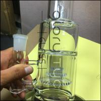 China 15 Inch Borosilicate Glass Hookah Water Pipe with 3 Percolators and Ice Catcher 18mm Bowl for sale