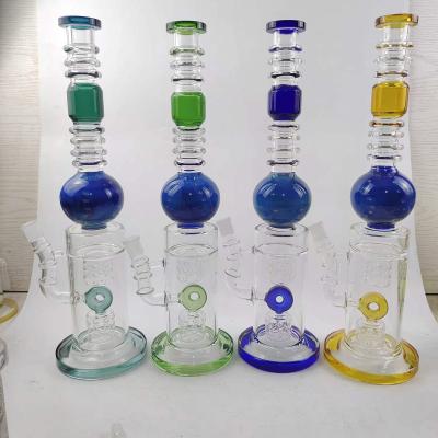China 19 Inch Borosilicate Glass Bong 35cm Height Lookah Style Smoking Water Pipe for sale