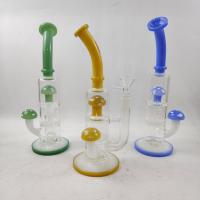 China 19 Inch Borosilicate Glass Bong 35cm Height Lookah Style Smoking Water Pipe for sale