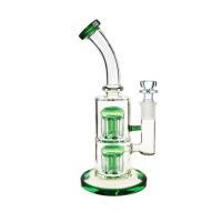 China 14 Inch Borosilicate Glass Beaker Bong Water Pipe 5mm Thick with Ice Catcher for sale