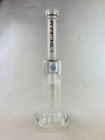 China 18 Inch Borosilicate Glass Smoking Pipe Double Perc Straight Tube Water Bong 10mm Thick for sale