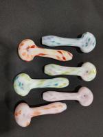 China 105g Hand Heady Glass Pipe Pyrex Spoon Bong Oil Burner Smoking Pipe 10cm 8 Colors for sale