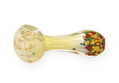 China 105g Hand Heady Glass Pipe Pyrex Spoon Bong Oil Burner Smoking Pipe 10cm 8 Colors for sale