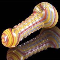 China 4.5 Inch Glass Hand Pipe Clear Spotted Mouth Solid Bowl Hand Blown Bongs 90g for sale