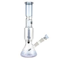 China Perc Ice Borosilicate Glass Bongs Beaker Two Chamber 350mm for sale