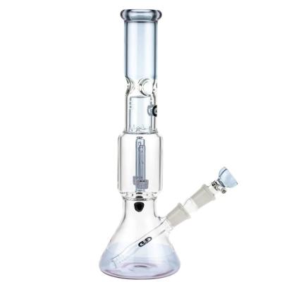 China Perc Ice Borosilicate Glass Bongs Beaker Two Chamber 350mm for sale