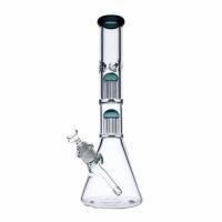 China Perc Ice Borosilicate Glass Bongs Beaker Two Chamber 350mm for sale
