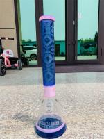 China Borosilicate Glass Ice Bong 12.5 Inch 7mm Holographic Plated Flower Scientific Water Pipe for sale