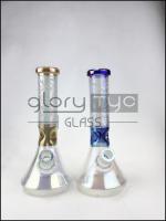 China 10 Inch Multicolored Borosilicate Glass Beaker Bong with Ice Catcher and Removable Downstem for sale