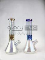 China 10 Inch Multicolored Borosilicate Glass Beaker Bong with Ice Catcher and Removable Downstem for sale