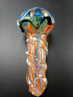China 4 Inch Glass Hand Pipe for Dry Herb Tobacco Smoking Clear Blue Green Yellow 10cm for sale