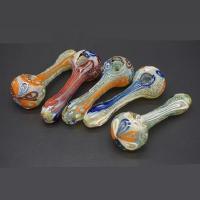 China Borosilicate Glass Hand Pipe Handmade Glowing Colorful Smoking Pipe 50pcs MOQ for sale