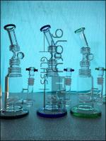 China 14 Inch Borosilicate Glass Water Bong Smoking Pipe 4mm Thick with Quartz Banger for sale