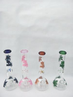 China 8 Inch Borosilicate Glass Beaker Bong with 18mm Female Joint and 5mm Thick Down Stem for sale